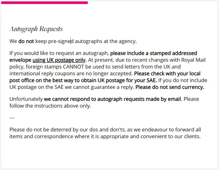 Fan Mail and TTM Autograph Addresses – Tales From The Collection