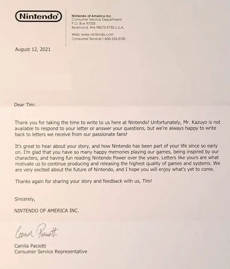 How to Contact Nintendo, 7 Times When They Responded to Fan Mail in ...