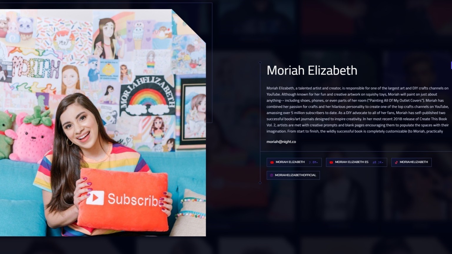 Contact YouTuber Moriah Elizabeth [Address, Email, Fan Mail, DM ...