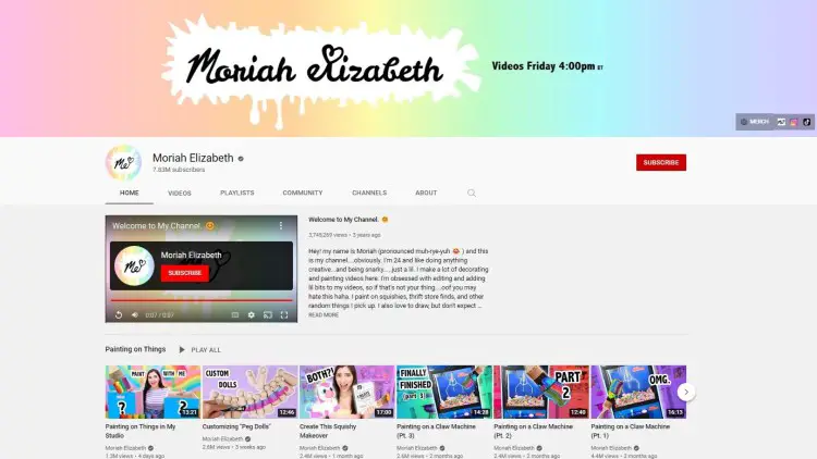 Contact YouTuber Moriah Elizabeth [Address, Email, Fan Mail, DM ...