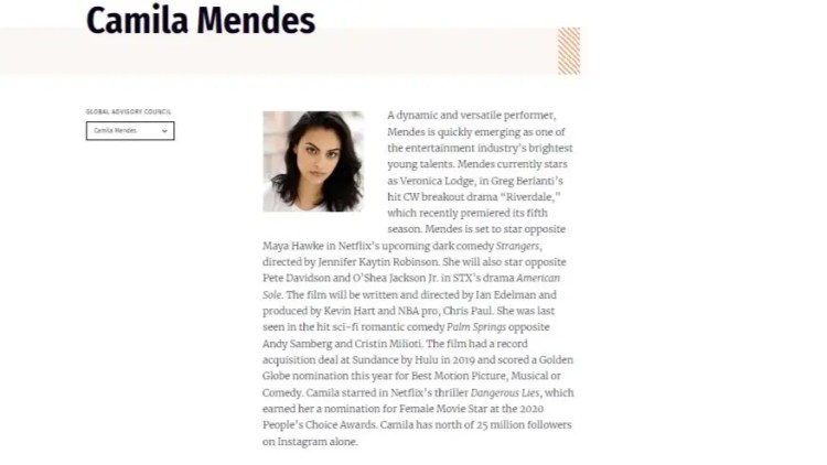 Contact Camila Mendes [Address, Email, Phone, DM, Fan Mail] – Tales ...